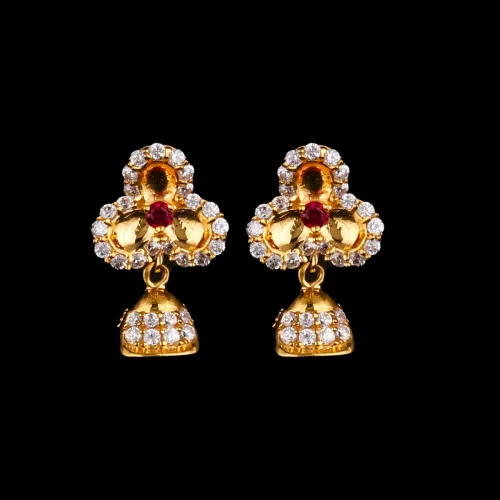 22KT GOLD FANCY CASTING STUD JIMIKI MICRO STONE